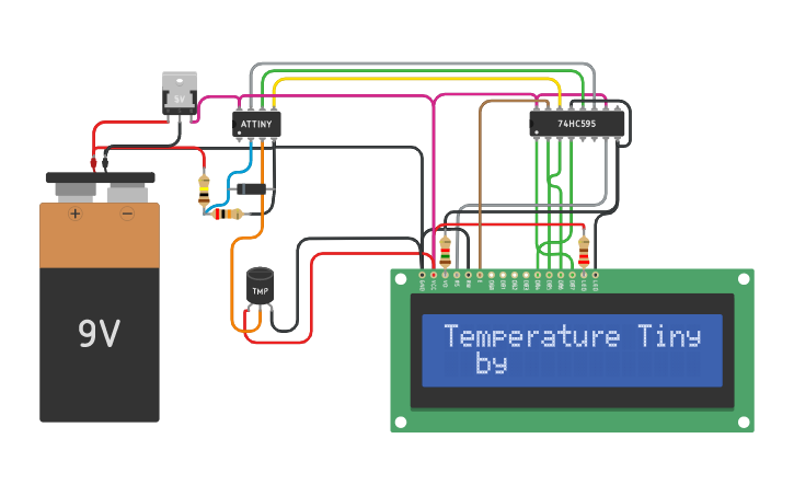 Circuit Design Thermometer W Attiny85 Tinkercad