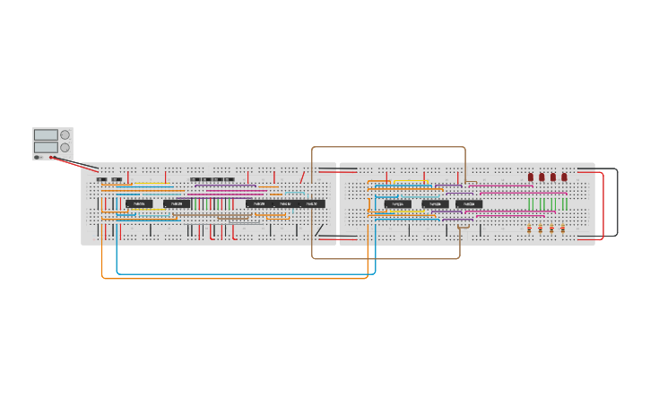 Circuit design Mux-Demux | Tinkercad