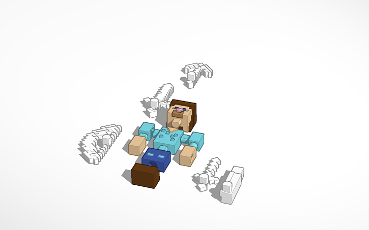 3D design Minecraft Character Weapons - Tinkercad