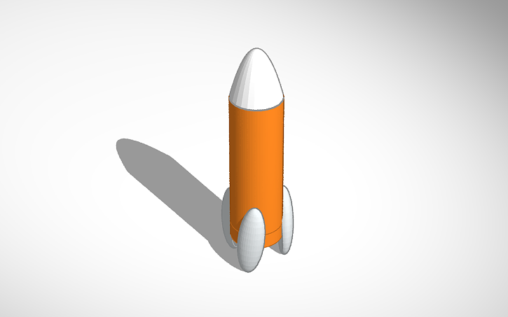 3D design Simple rocket ship - Tinkercad