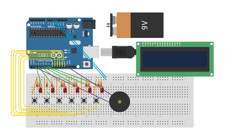 Circuit design Whac a mole | Tinkercad