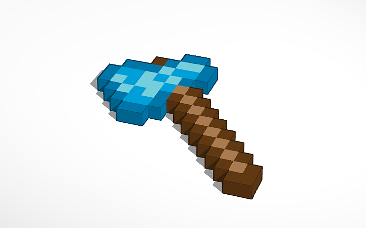 3D design Minecraft Diamond Axe | Tinkercad
