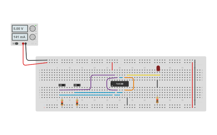 Circuit design XOR GATE USING NAND GATE - Tinkercad