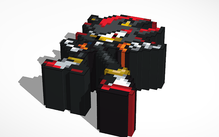 3d Design Copy Of Shadow Hedgehog Pixels Tinkercad