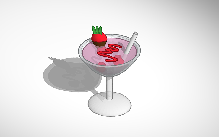 3D design Fancy Strawberry Boba!!🍓 | Tinkercad