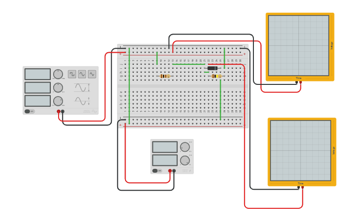 Circuit design Positive Parallel Clipper with Negative DC bias voltage - Tinkercad
