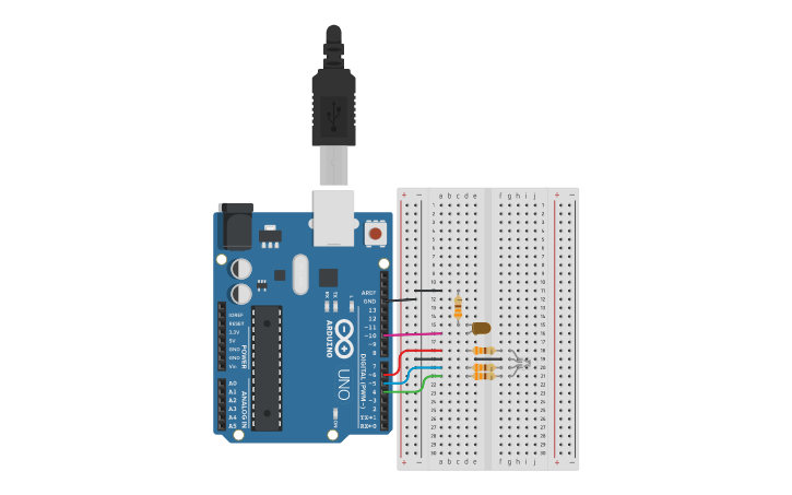Circuit design Ejemplo Arduino - Sec40 | Tinkercad