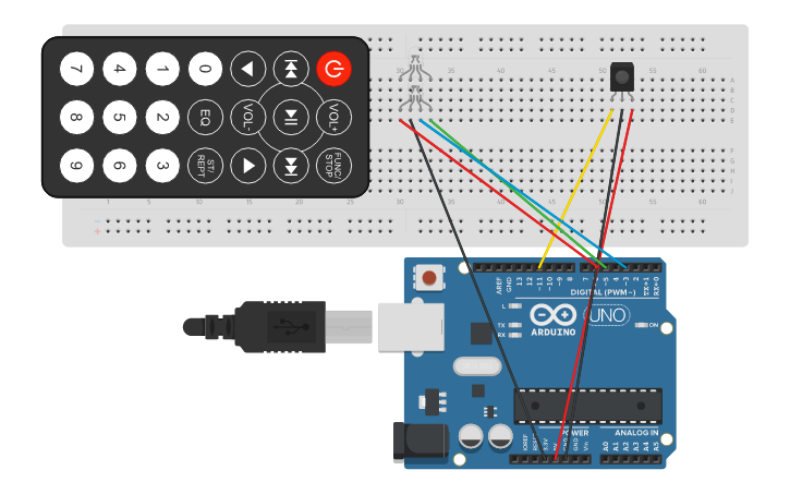 Circuit design proyecto final de tira led | Tinkercad