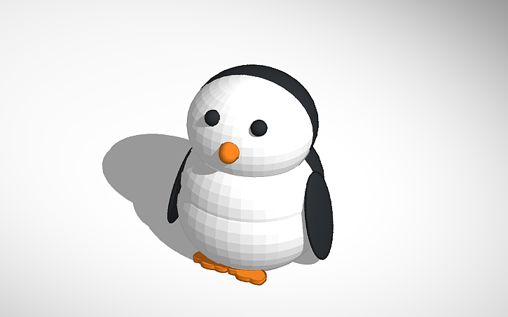 3D design Penguin (printable) with support - Tinkercad