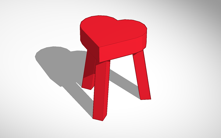 3D design Heart Stool - Tinkercad