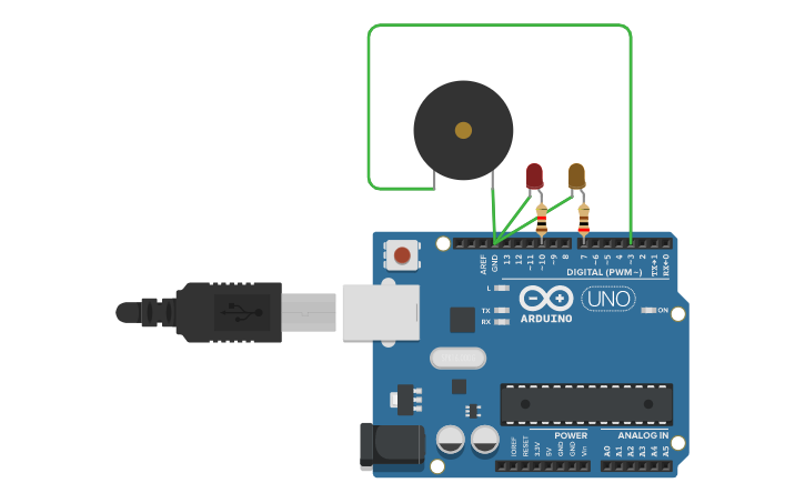 Circuit design ALARMA: dos o más leds parpadeando y un zumbador (PIEZO ... Circuit design ALARMA: dos o más leds parpadeando y un zumbador (PIEZO ...