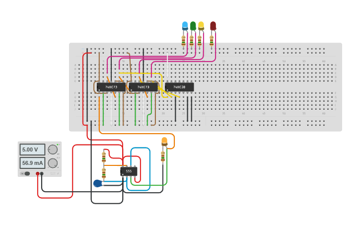 Circuit Design Counter Asyncronous Up Mod 14 Tinkercad