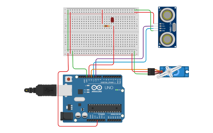 Circuit design Radar - Tinkercad