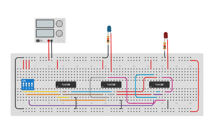 Circuit design Full Subtractor using NAND gates - Tinkercad