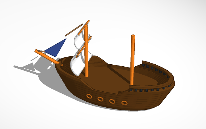 3D design johnnys pirate ship | Tinkercad