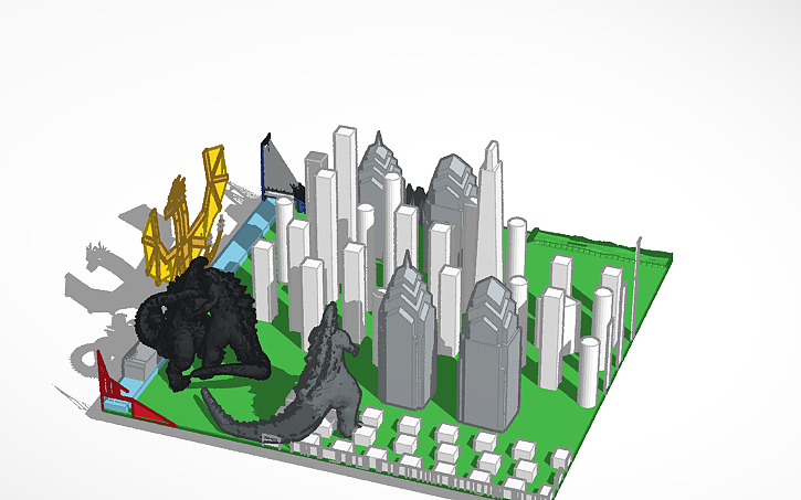 3D design Shin Godzilla vs Godzilla and godzilla 2021 | Tinkercad