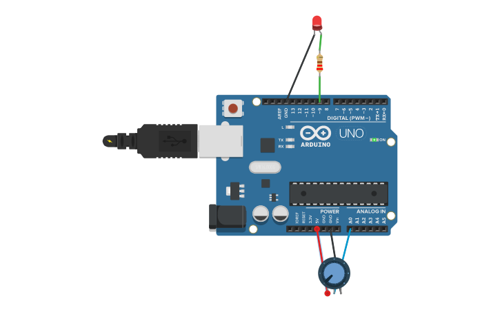 Circuit Design Analog In Out Serial Tinkercad