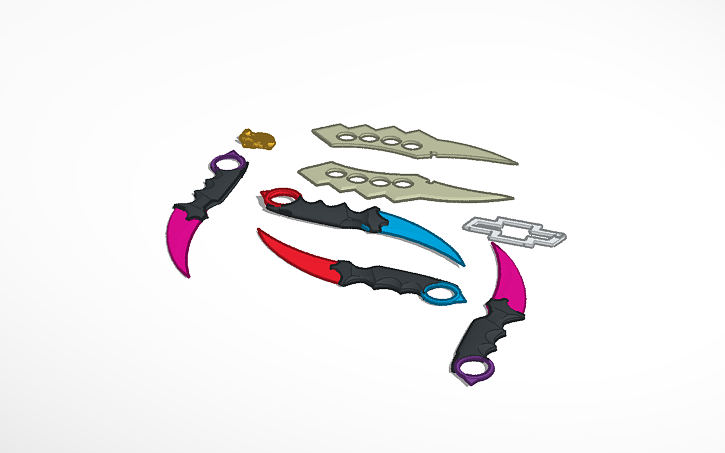 3D design Custom Karambits with Chevrolet Bowtie keychain - Tinkercad