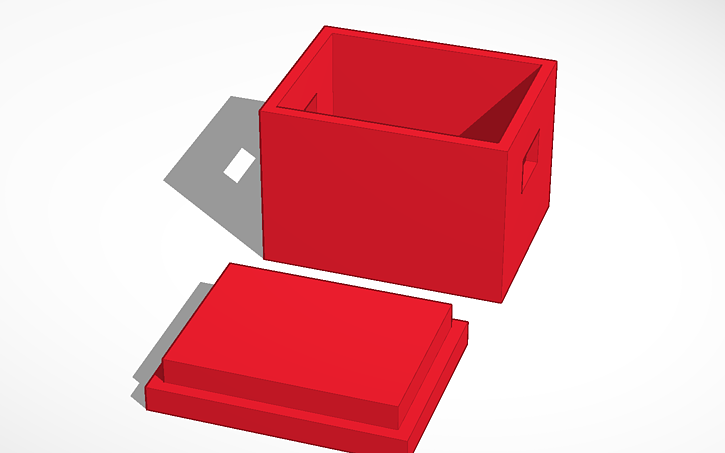 3D design Box with handles and lid - Tinkercad