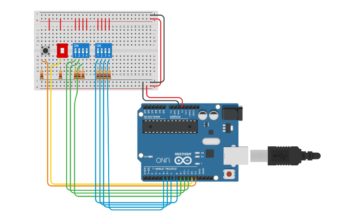 Circuit design RAM 32X4 - Tinkercad
