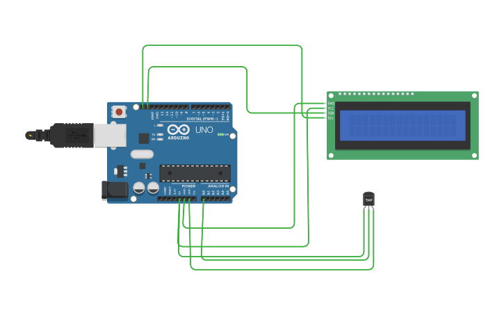 Circuit design LCD - Tinkercad
