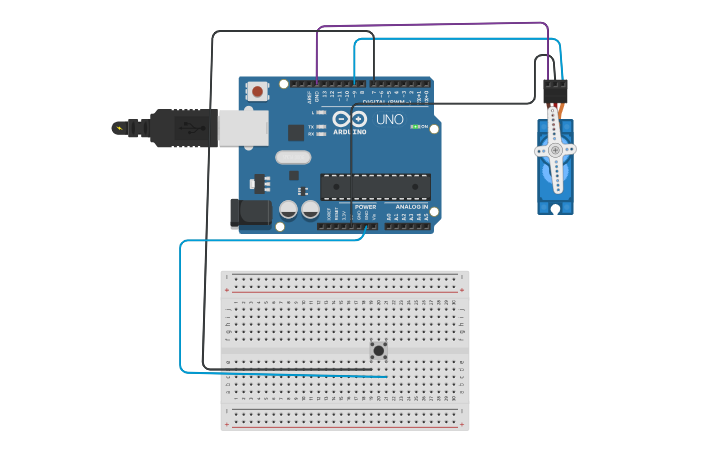 Circuit design Micro servo motor - Tinkercad