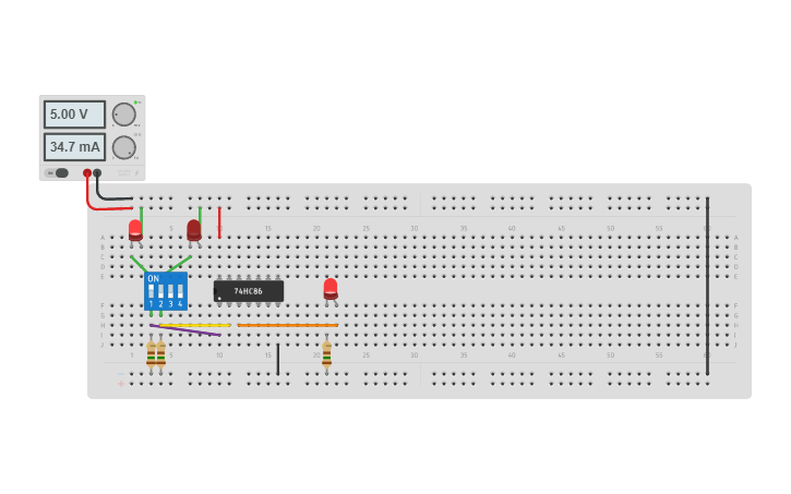 Circuit design Ejercicio 5 | Tinkercad