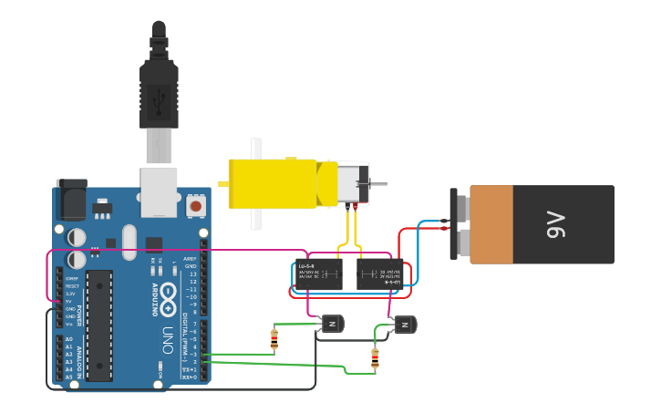 Circuit design puente H - Tinkercad