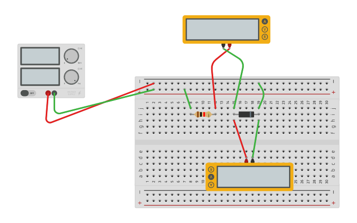 Circuit design Diode Ex-1 - Tinkercad