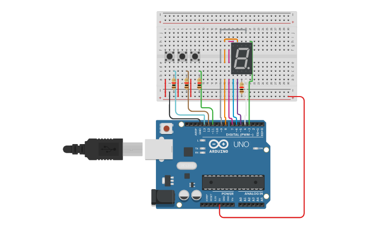 Circuit design Projeto Display - Tinkercad