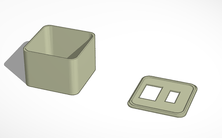 3D design Box with holes for power switch and DPDT switch - Tinkercad