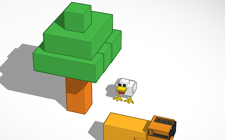 3D design Minecraft chicken | Tinkercad