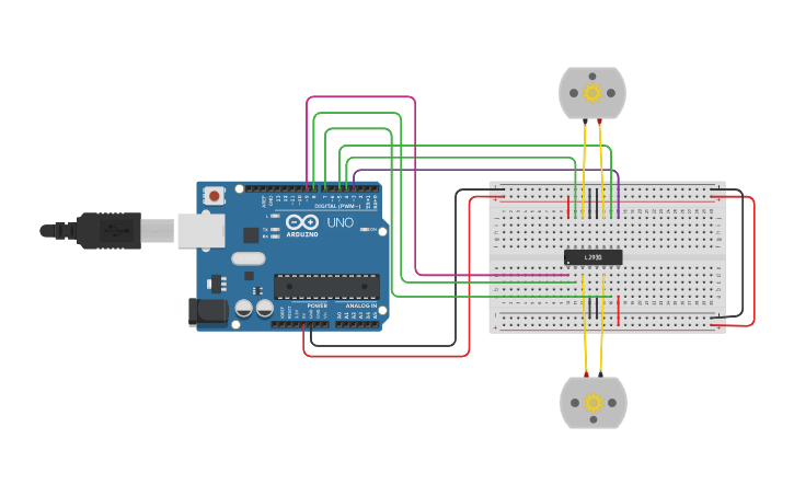 Circuit Design Arduino Based Dc Motor Control System Using L293d Tinkercad
