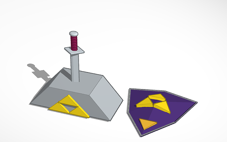 3D design Master sword and hylian shield | Tinkercad