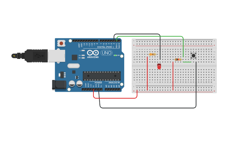 Circuit Design Push Button Atmega328arduino Uno Using Pure C Tinkercad 