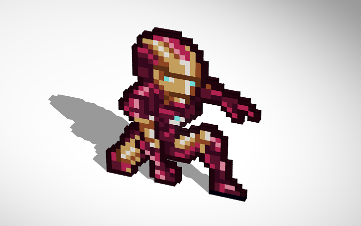 3D design Pixel Iron Man - Tinkercad