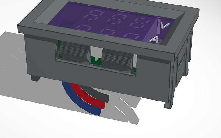 3D design (WIP) Digital Voltmeter Ammeter SJ-2DCVA-10A30V - Tinkercad