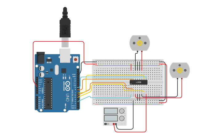 Circuit Design Motor Control Using Serial Communication Tinkercad