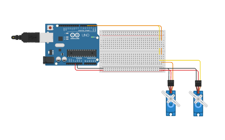 Circuit design Servo-Motor - Tinkercad