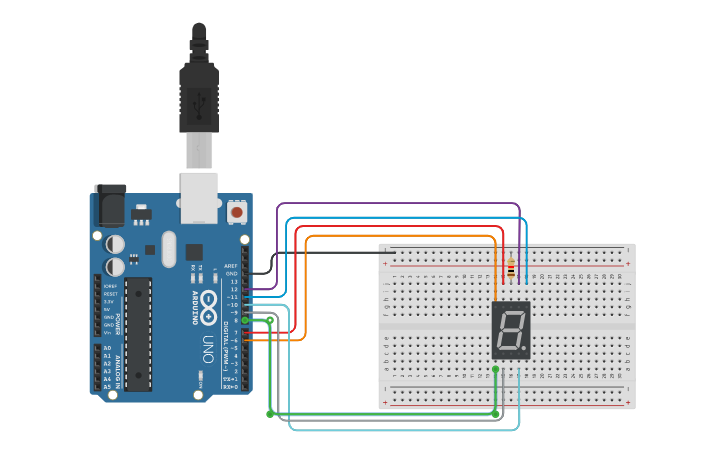 Circuit design Display a number - Tinkercad