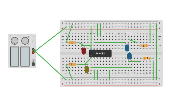 Circuit design 7402 | Tinkercad