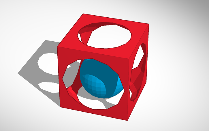3D design Ball in cube | Tinkercad
