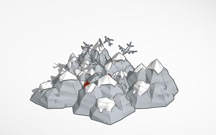 3D design Plane Crash in Nepal - Tinkercad