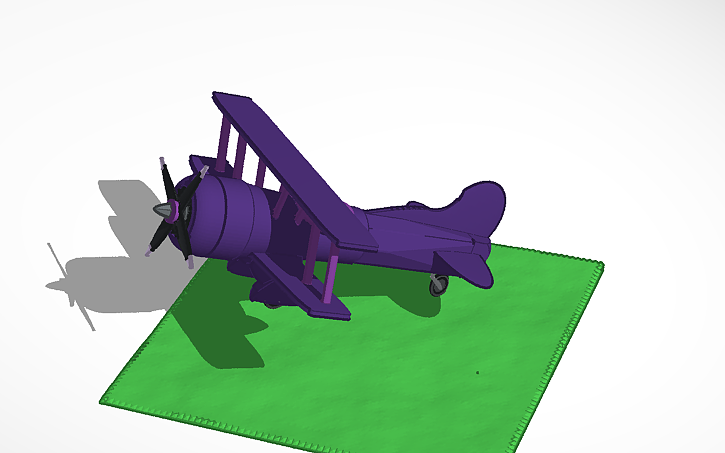 3D design Purple Biplane | Tinkercad