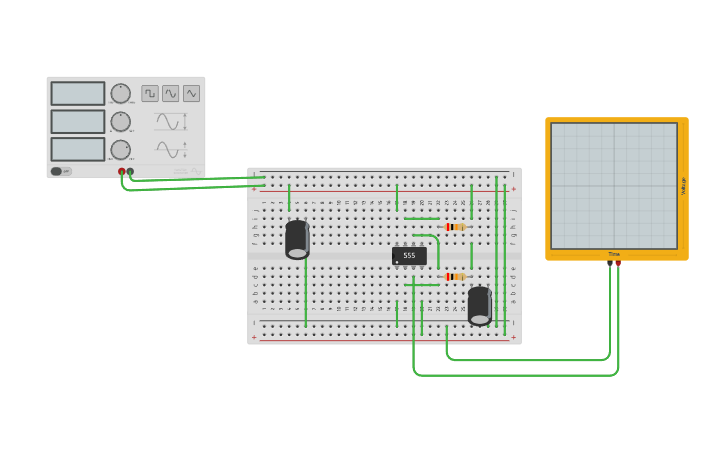 Circuit design MOD 5 astable timer 555 | Tinkercad