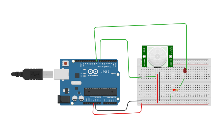 Circuit design Motion sensor - Tinkercad