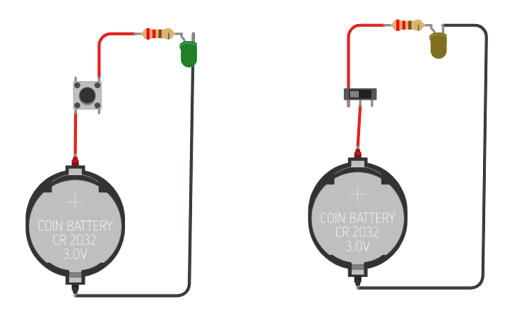 Circuit design Diferencia entre llave y pulsador - Tinkercad Circuit design Diferencia entre llave y pulsador - Tinkercad