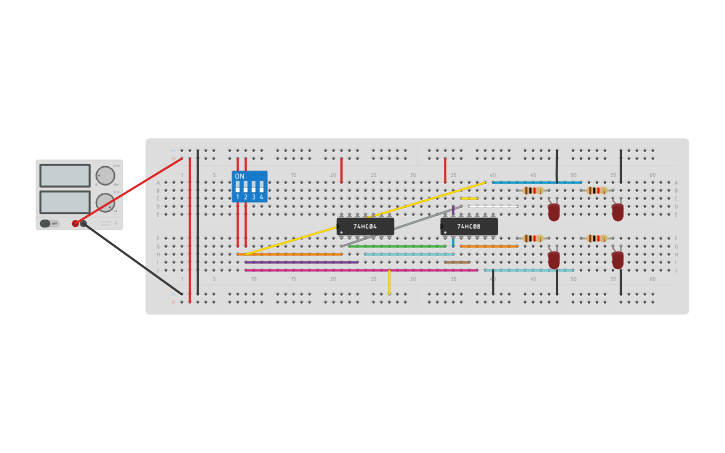 Circuit design 2-4 Decoder - Tinkercad