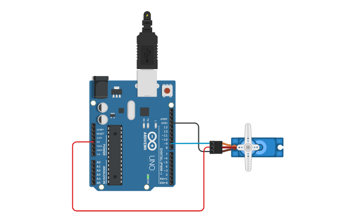 Circuit Design Prática 11 Servo Via Monitor Serial Tinkercad