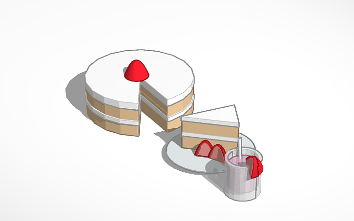 3D design Strawberry Cake | Tinkercad